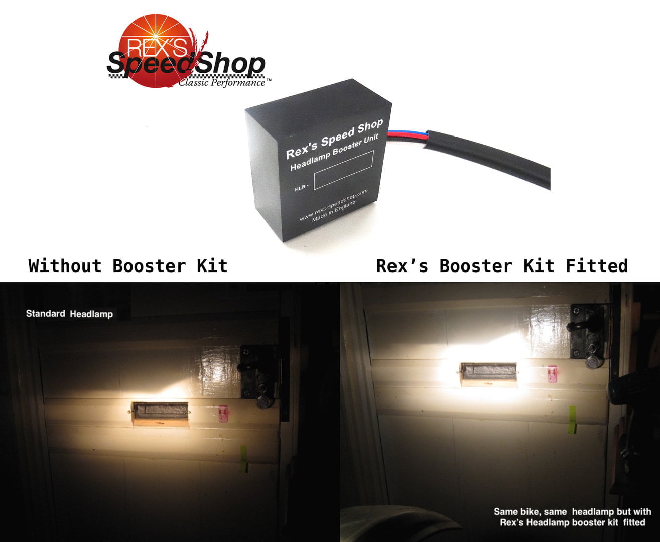 Universal Headlamp Booster for 12V Motorcycles - Rex's Speed Shop