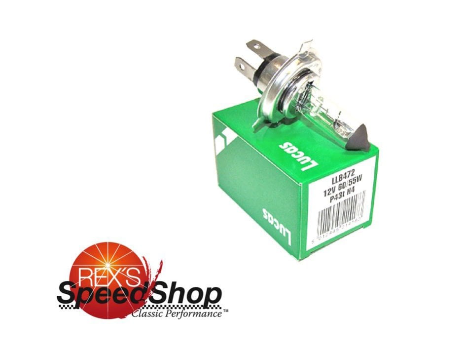 12 Volt 55/60 Watt H4 headlamp Bulb - Rex's Speed Shop
