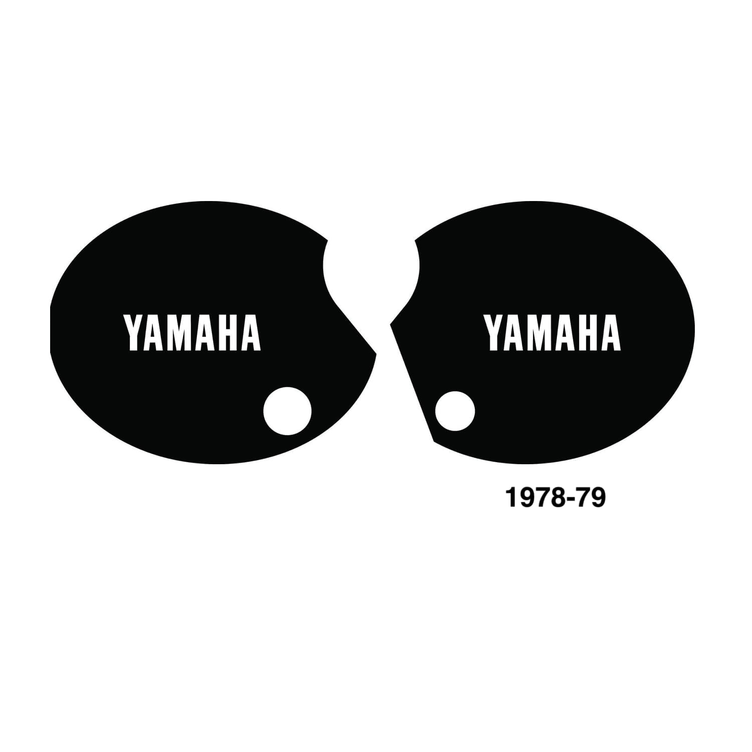 XT500 1978 -79 Side Cover Decal Set - White Lettering - Rex's Speed Shop